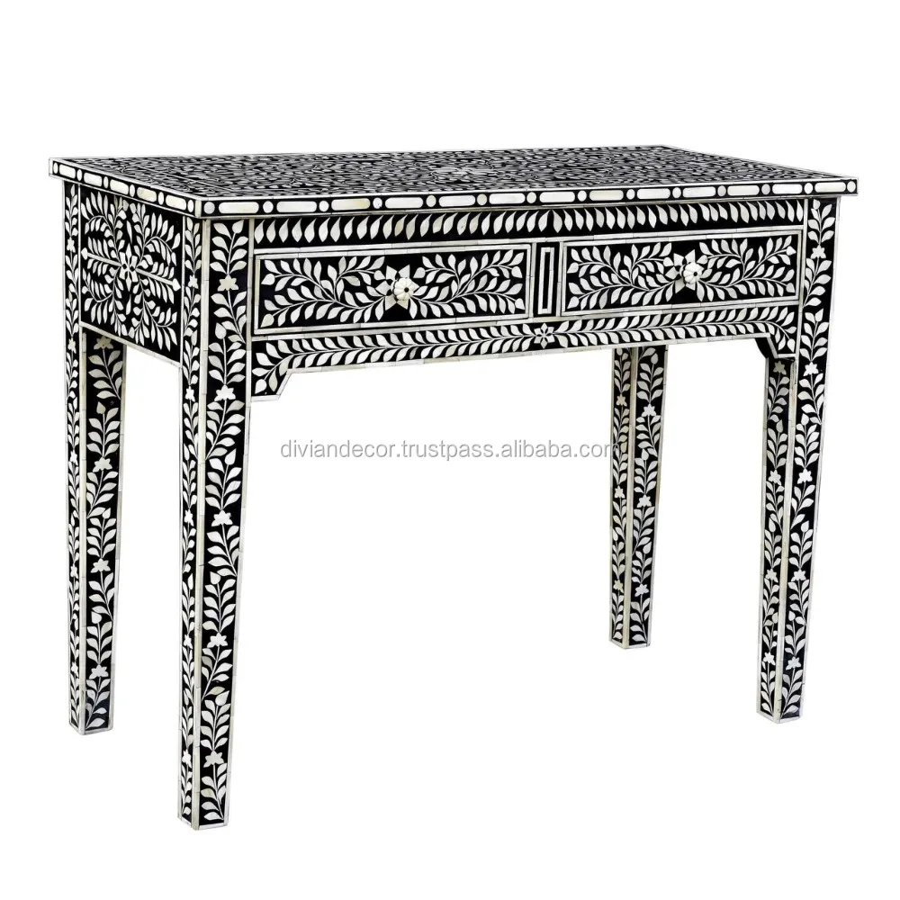 Bone Inlay Waterfall Console Handmade Inlay Furniture Best Quality ...