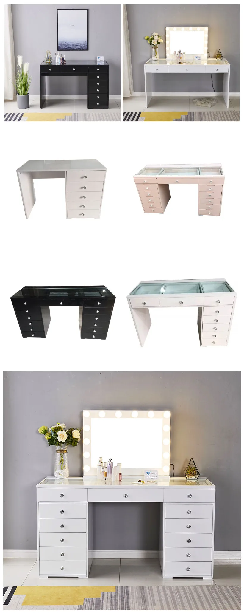 Modern Design Vanity Dresser Drawers - White & Multifunctional