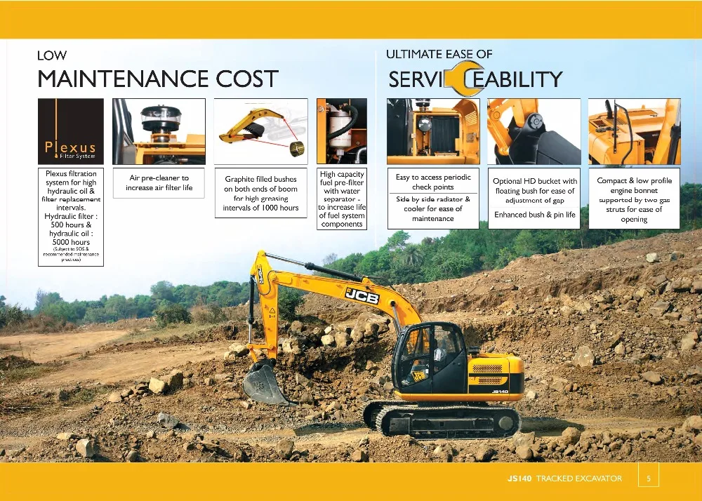 JCB JS 140 Hydraulic Tracked Excavator - High Load Moment