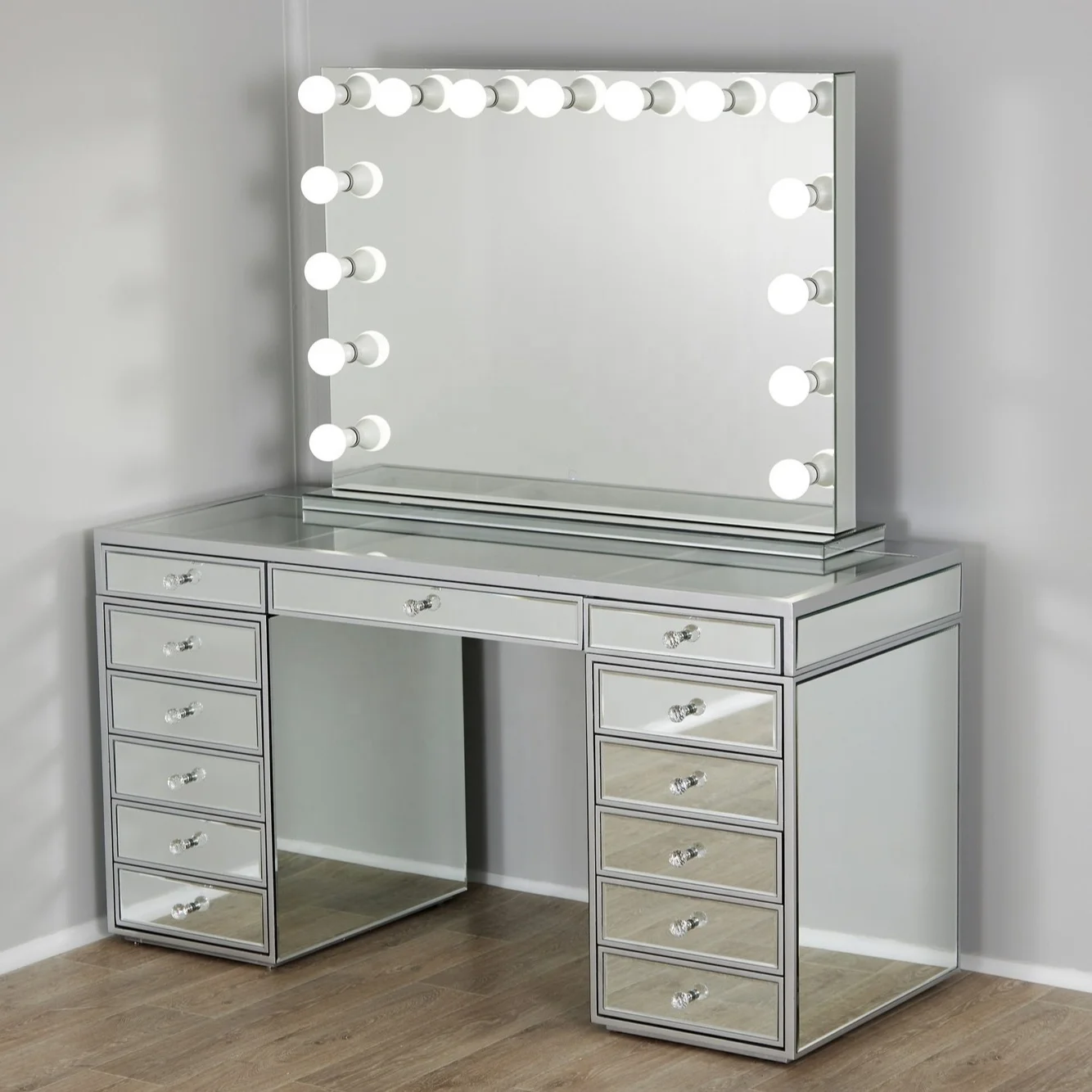 Accent Floating Crystal Mirrored Dresser Set With Drawer - Buy Hot Sale ...