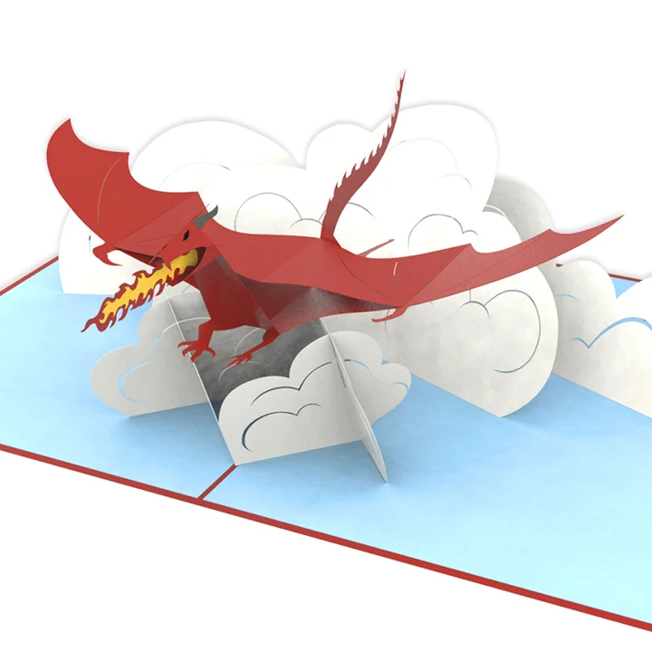 3d Pop Up Dragon Animal Birthday Greeting Card Handmade Kirigami Gifts ...