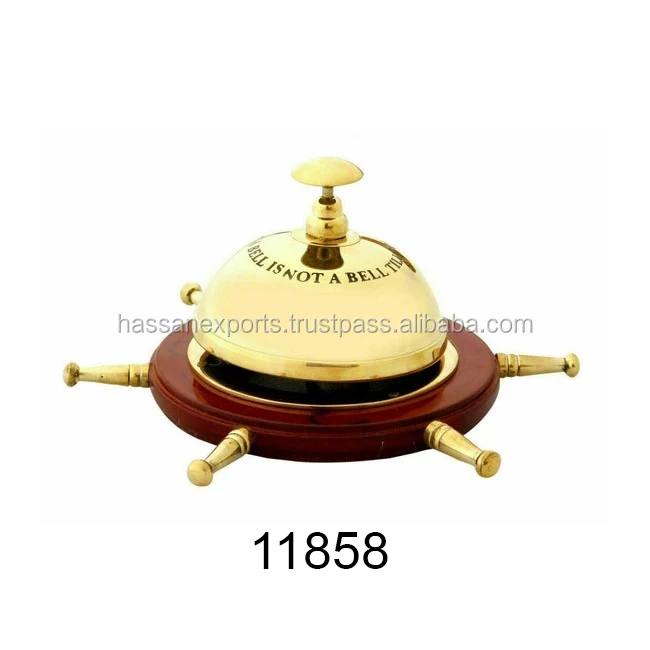 Office Brass Table Bell With Wooden Base & Hammer - Buy Office Brass ...