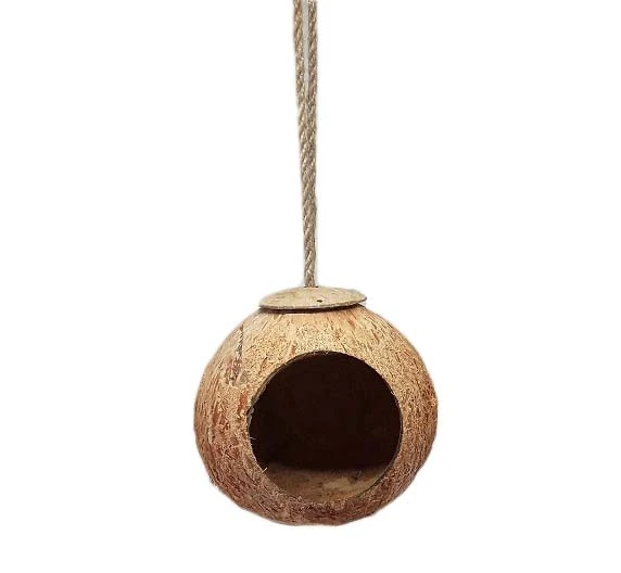 Natural Coconut Bird House/ Coconut Shell Bird Nest / Coconut Bird Cage ...