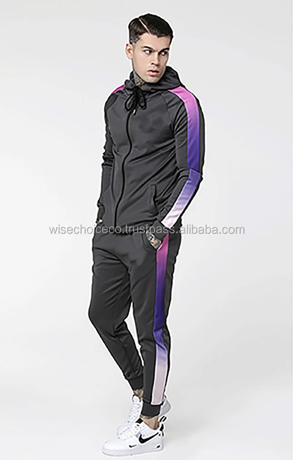 High Quality Faded Two Tone Panel Tracksuits Men Gym Fitness Clothing ...