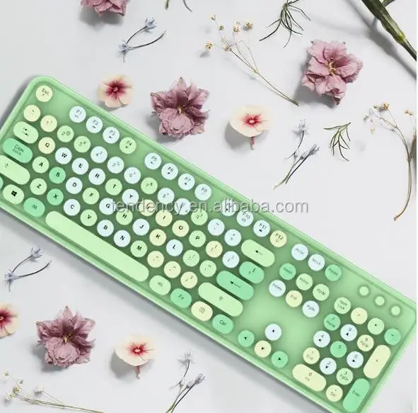 Amazon Retro Red Colorful Wireless Keyboard and Mouse Combos Sweet ...