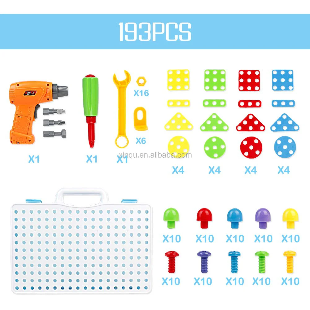 Stem Construction Toys 3d Puzzle Screw Toy With Electronic Drill Diy ...