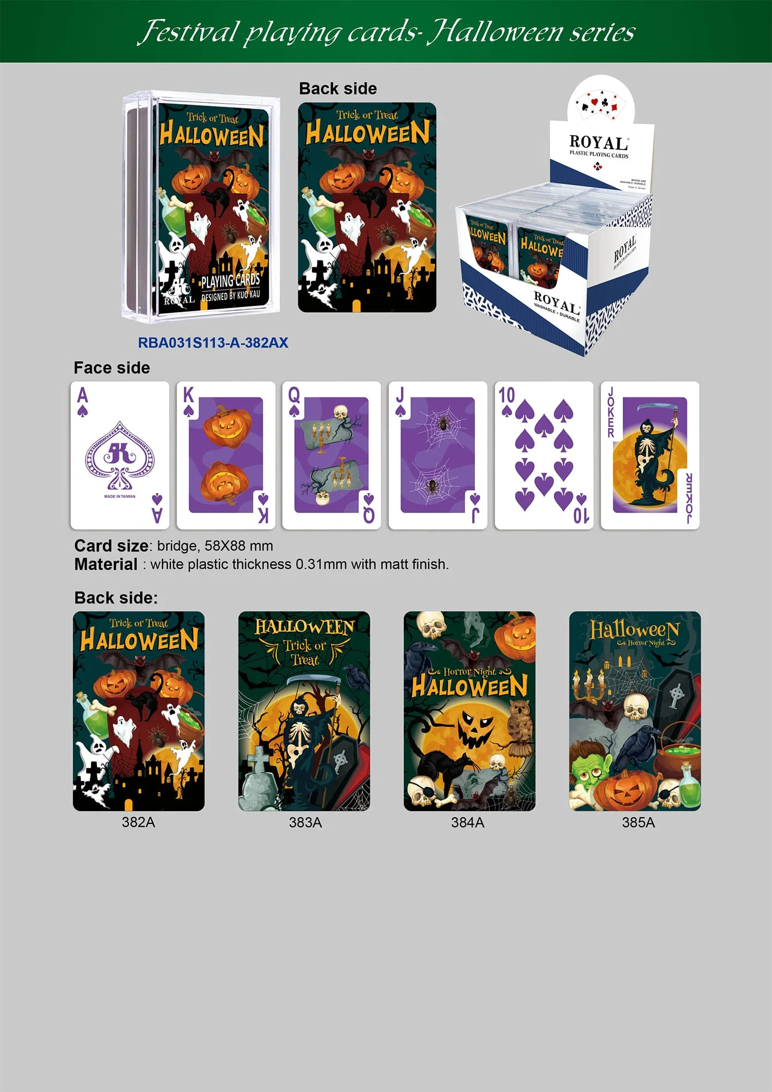 Full Color Cartoon Design Halloween Theme Plastic Playing Cards - Buy ...
