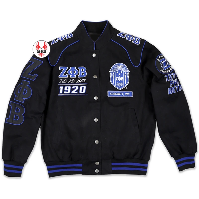 Customized High Quality Zeta Phi Beta Racing Jacket Breathable Fleece ...