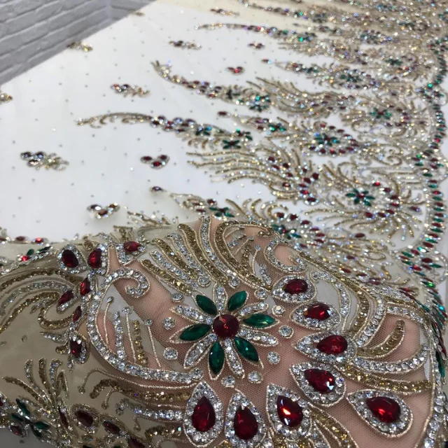 Luxury Beaded Fabric - Perfect for Wedding Dress Embellishment