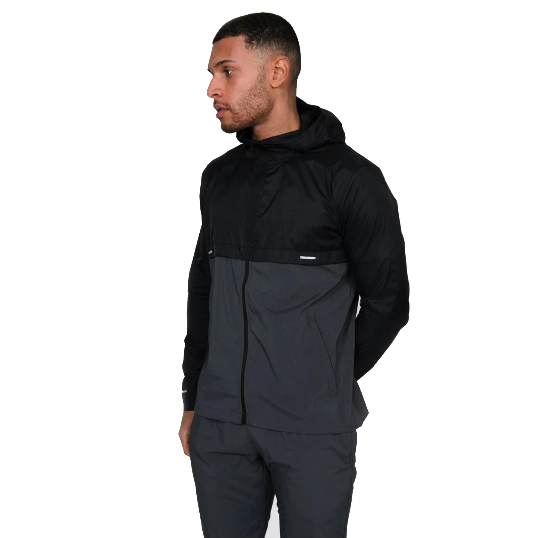 Custom Plain Black Long Sleeves Windbreaker Coaches Jacket For Men ...