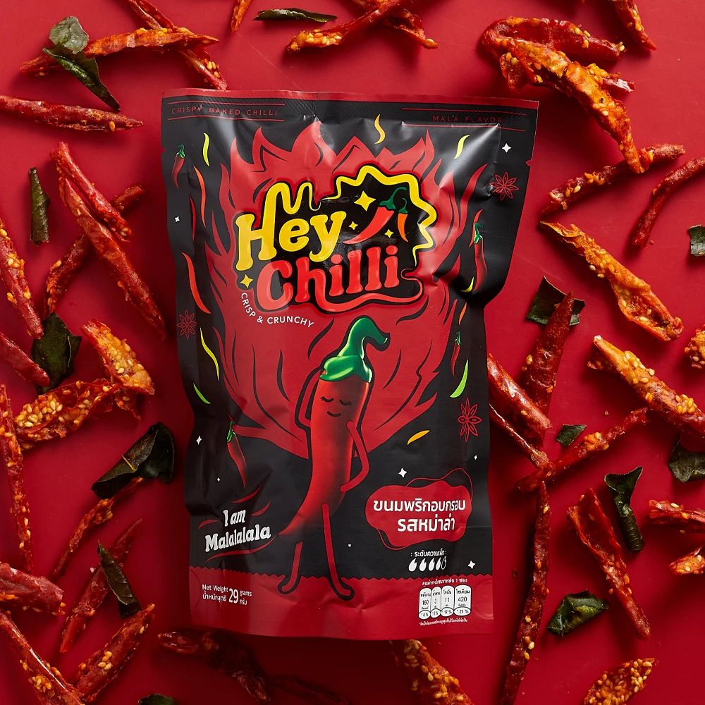 Snack Cryspy Baked Chilli Mala Flavor Brand Hey Chilli - Buy Thai Dried ...
