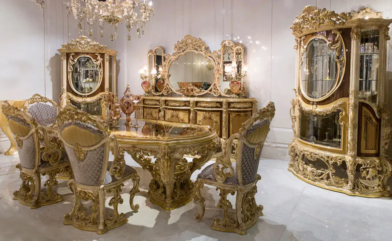 Luxury Gold Dining Room Furniture Set - Buy Dining Room Furniture Sets ...