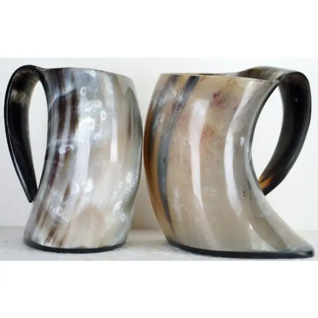 Original Buffalo Horn 50 Viking Drinking Horn Mugs With Wood Base ...