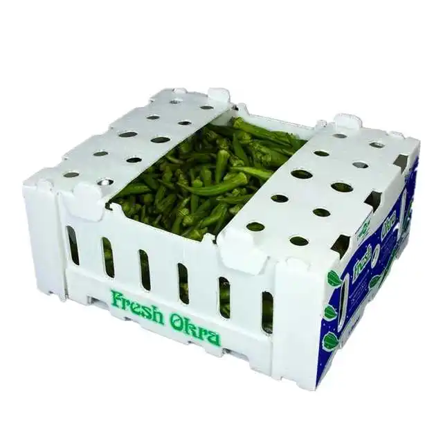 Up Plastic Packaging Boxes Okra 2-8 Kg Boxes Different Colors With Food ...