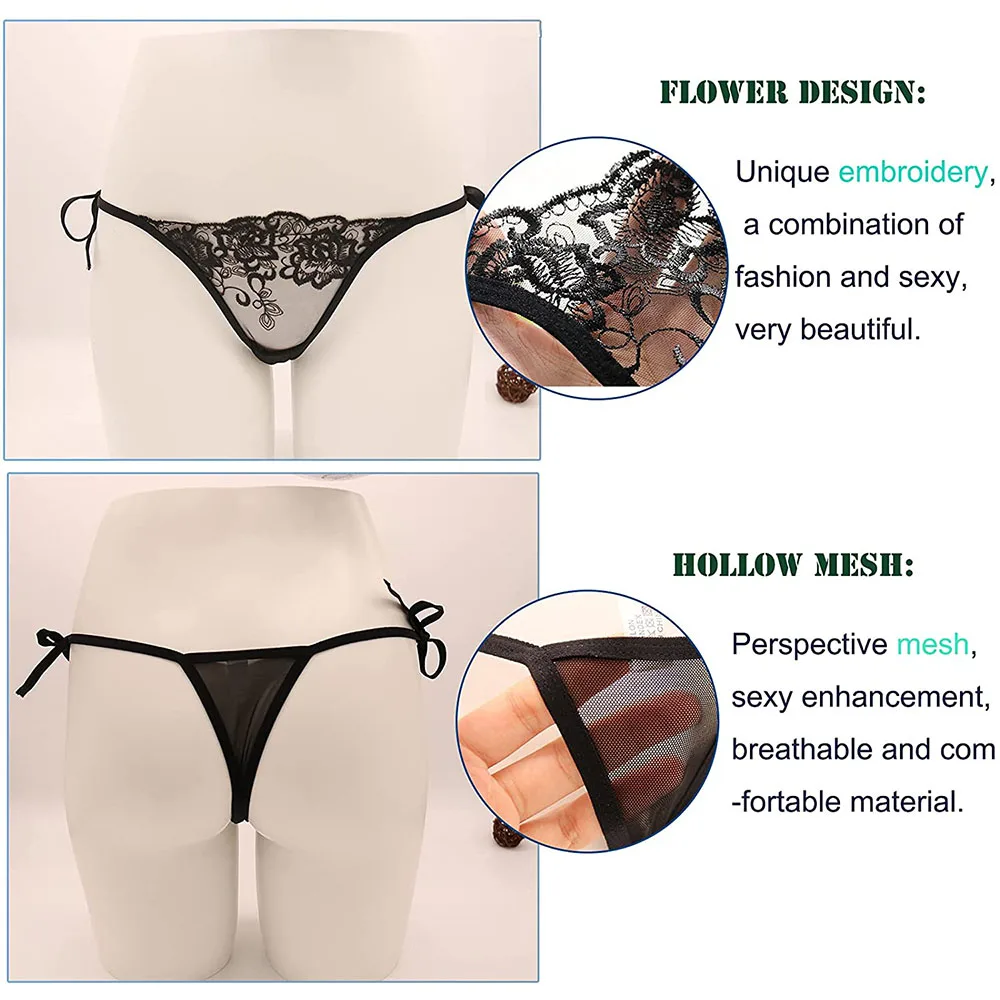 Mhf Women Tie Side Panties Sexy Adjustable G-string See Through Mesh Yarn Thong Underwear. - Buy ...