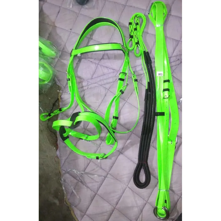 PVC Red Bridle Set Reins Horse Riding Equestrian Customized Horse Polo ...