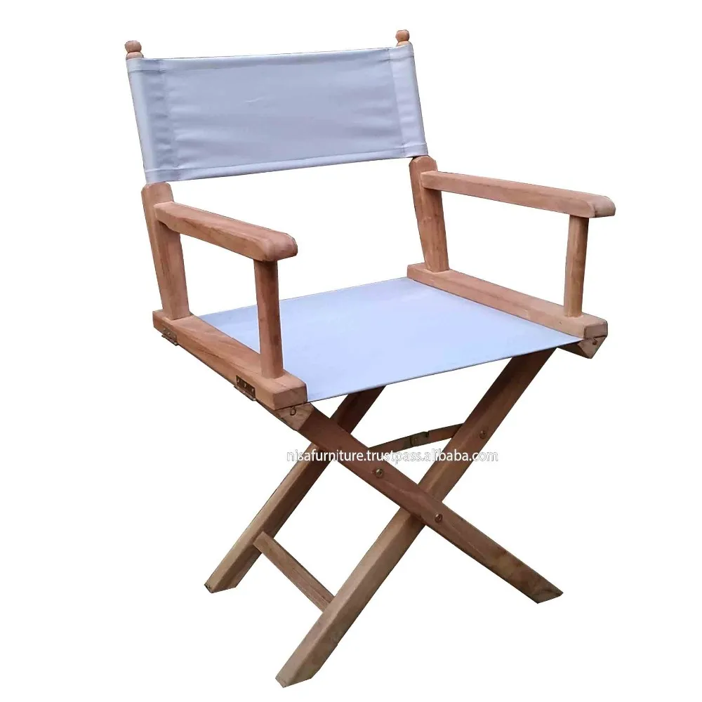 Garden Teak Wood Folding Directors Chair - Outdoor Furniture