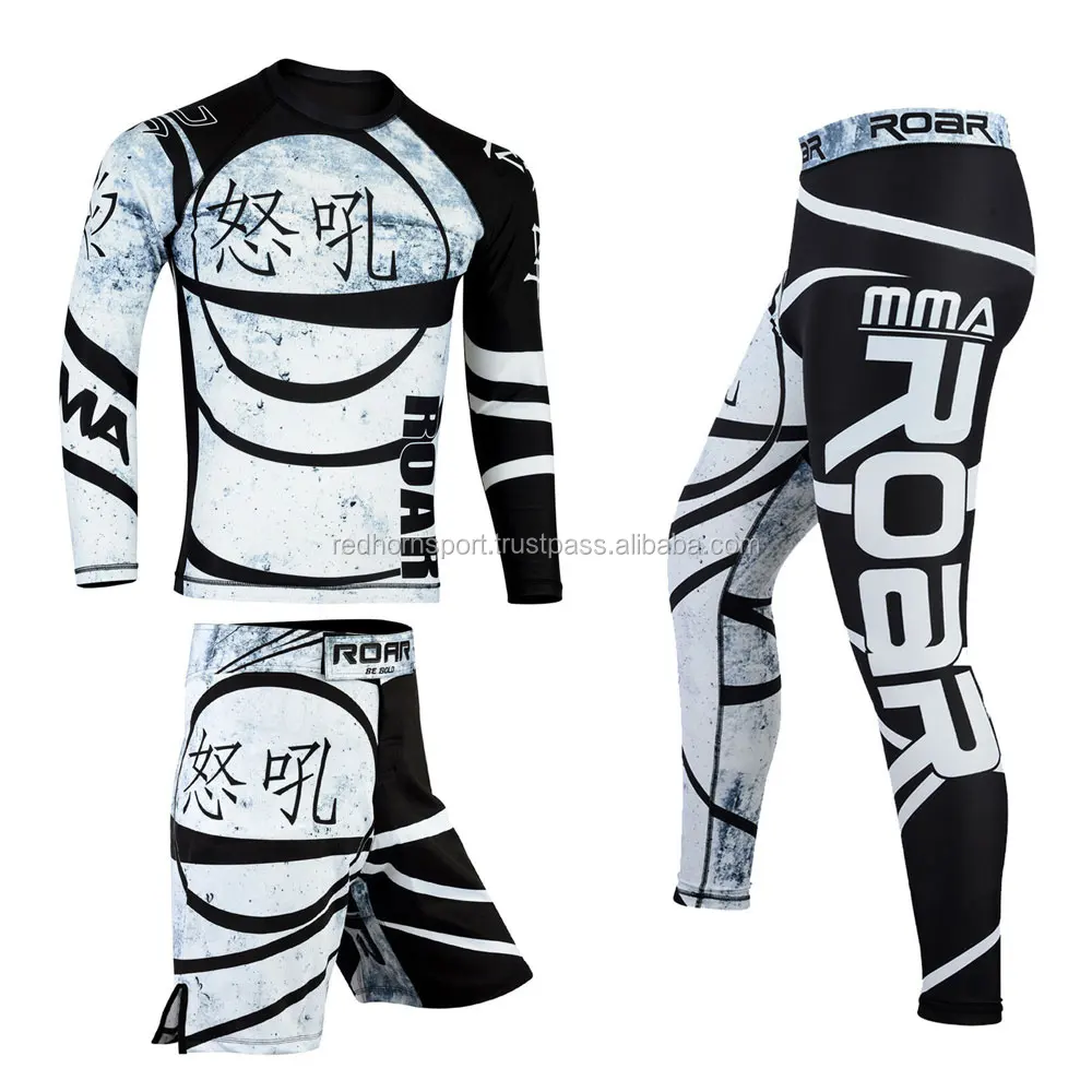OEM Lightweight Polyester MMA Rash Guard and Shorts Cheap Sublimated ...