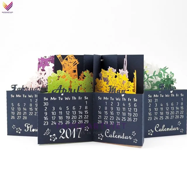 360 Flower Laser Cut Calendars - Customizable Desk Calendars
