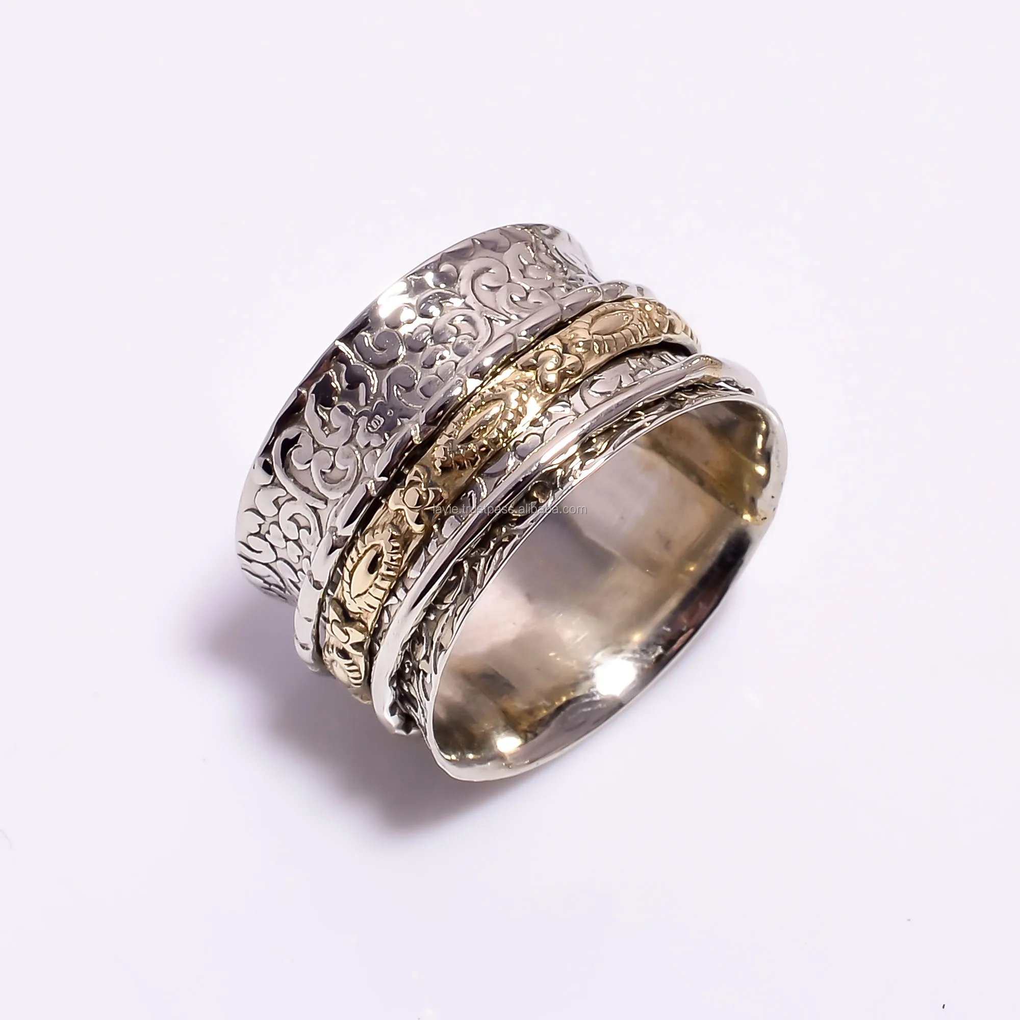 Specialized Spinner Texture Band Ring 925 Sterling Silver Customized ...