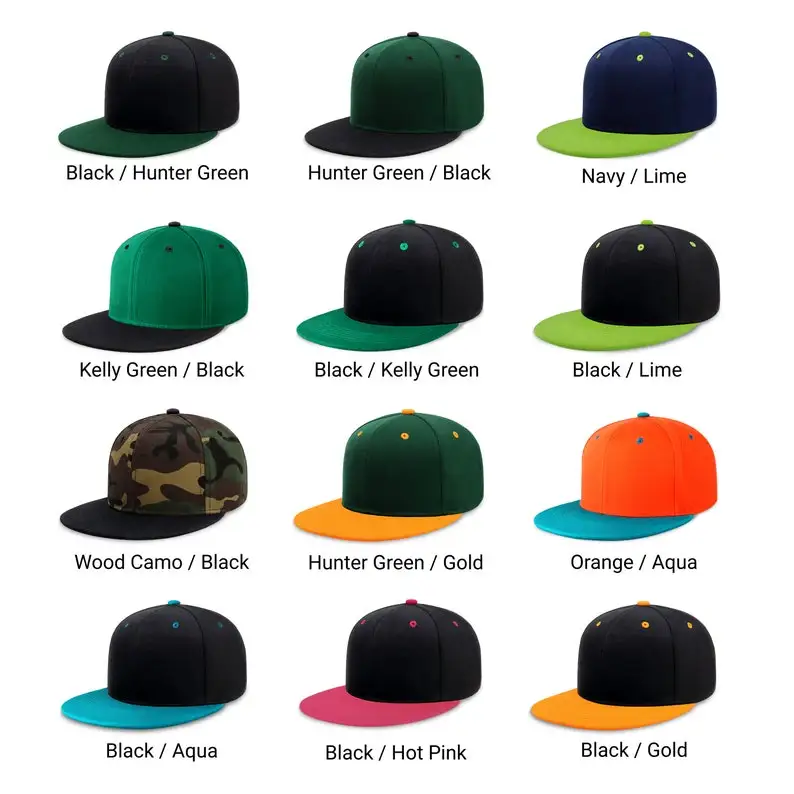 Custom Logo Snapback Hats With 3d Embroidery Logo Snap Back Hats Blank ...