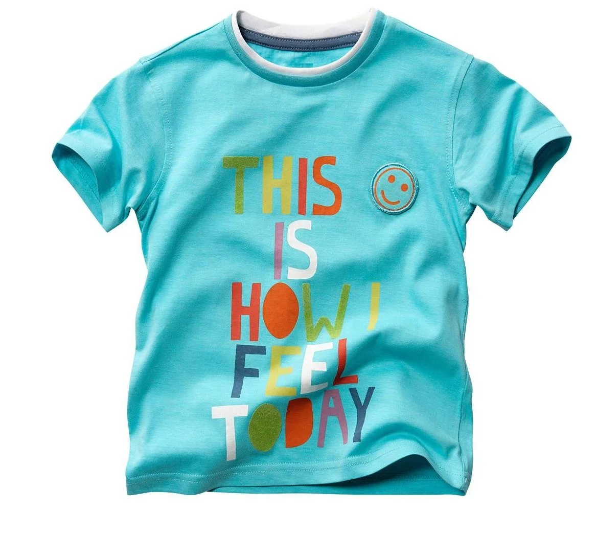 Boys T Shirts With Multi Color Print And Patch Embroidered Custom ...