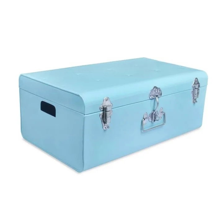 White Powder Coated Iron Trunk Box - Premium Quality