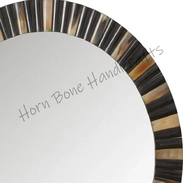 Natural Horn Round Mirror Frame/ Ox Horn Mirror Frame Water Buffalo ...