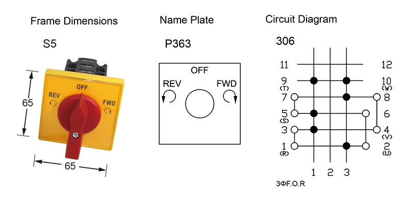 NCS-S5 ON-OFF Changeover Switch - Reliable 3-Phase Control