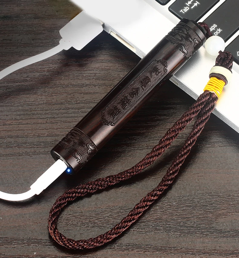 Fat Wood Lighter Electric Arc Lighter Blowing Air Open Work Wood Ebony ...