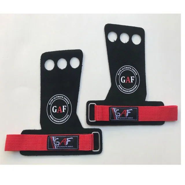 Gaf Leather Barbell Wrist Support Palm Protectors Gloves Weight Lifting ...