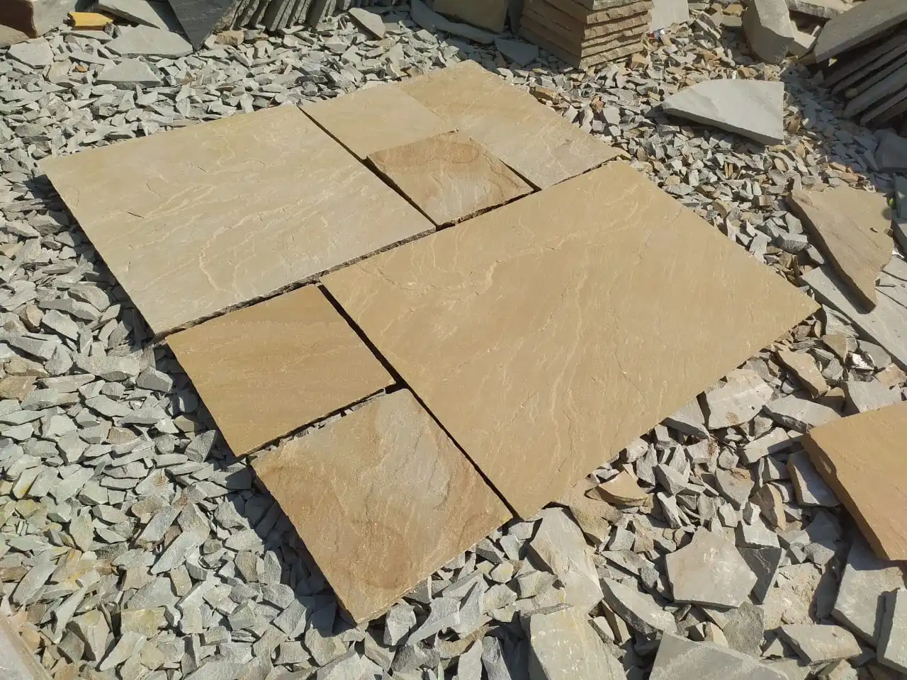 Sunset Buff Indian Sandstone Paving Slabs for Gardens