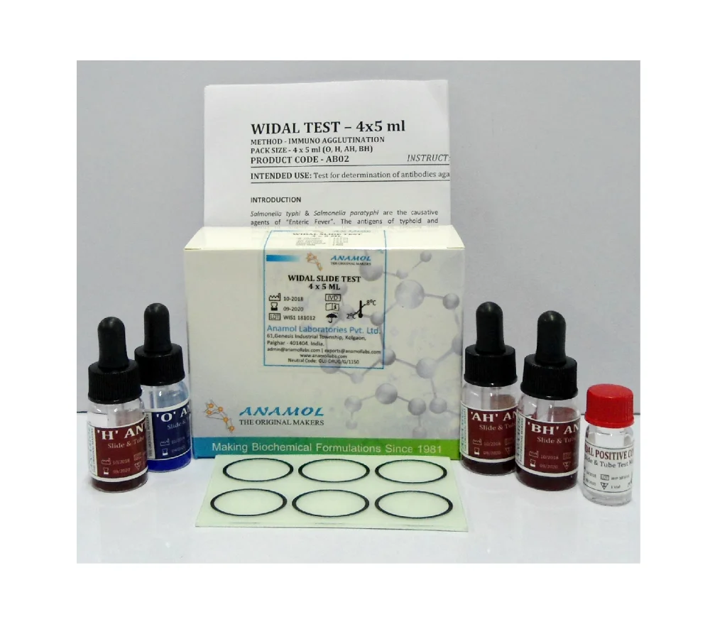 Widal Slide Test Kit Buy Widal Test Kit 4x5 Ml Per Pack Widal Slide
