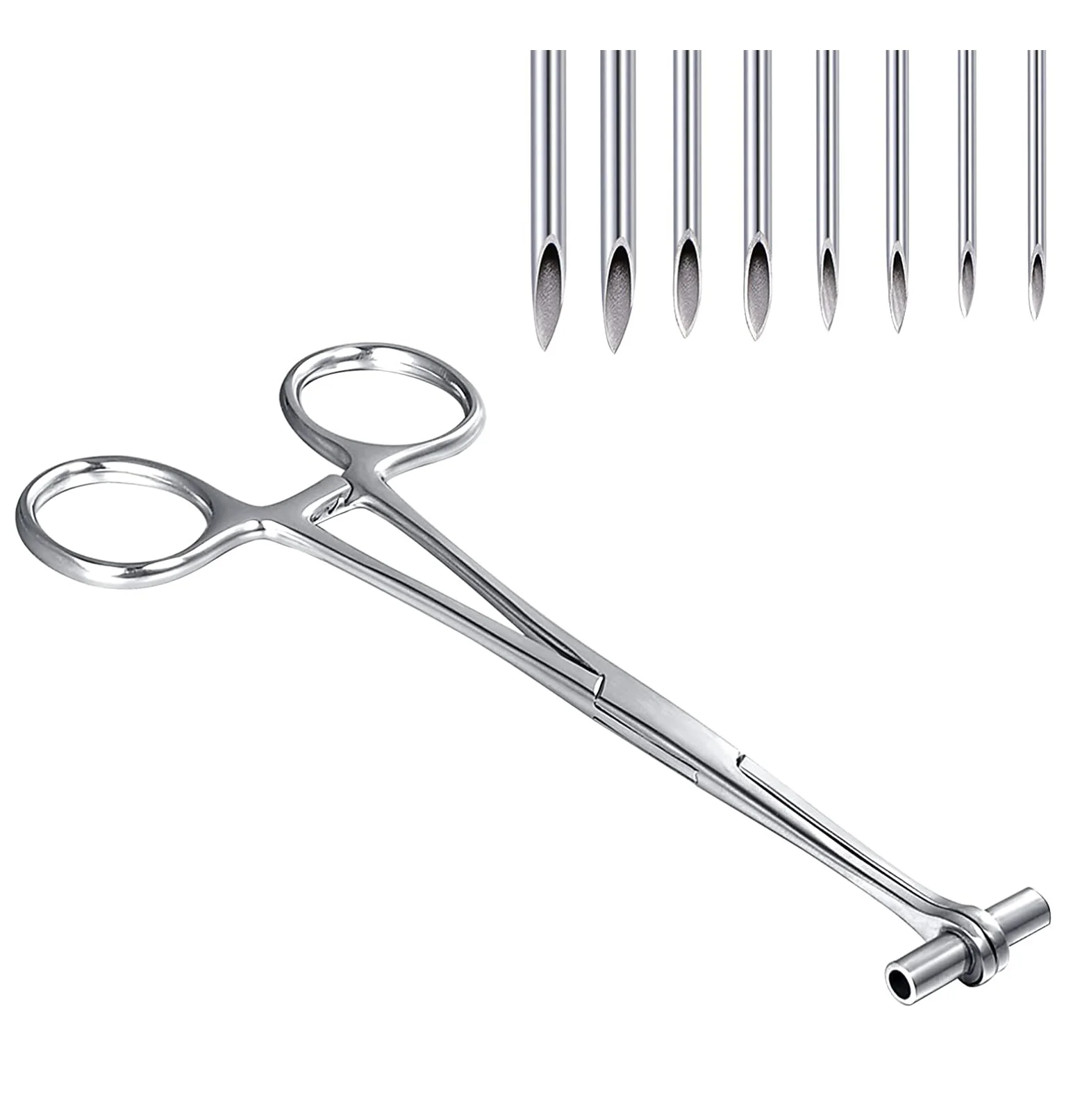 6 Needles 316L Surgical Stainless Steel Septum Forceps Clamp Pliers ...