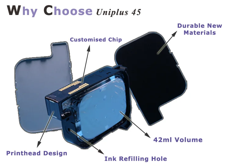 Hp tij2.5 hp2580 hp2588 프린터 용 검정색 솔벤트 잉크 제트 카트리지 Uniplus 2580 2588 TIJ ...