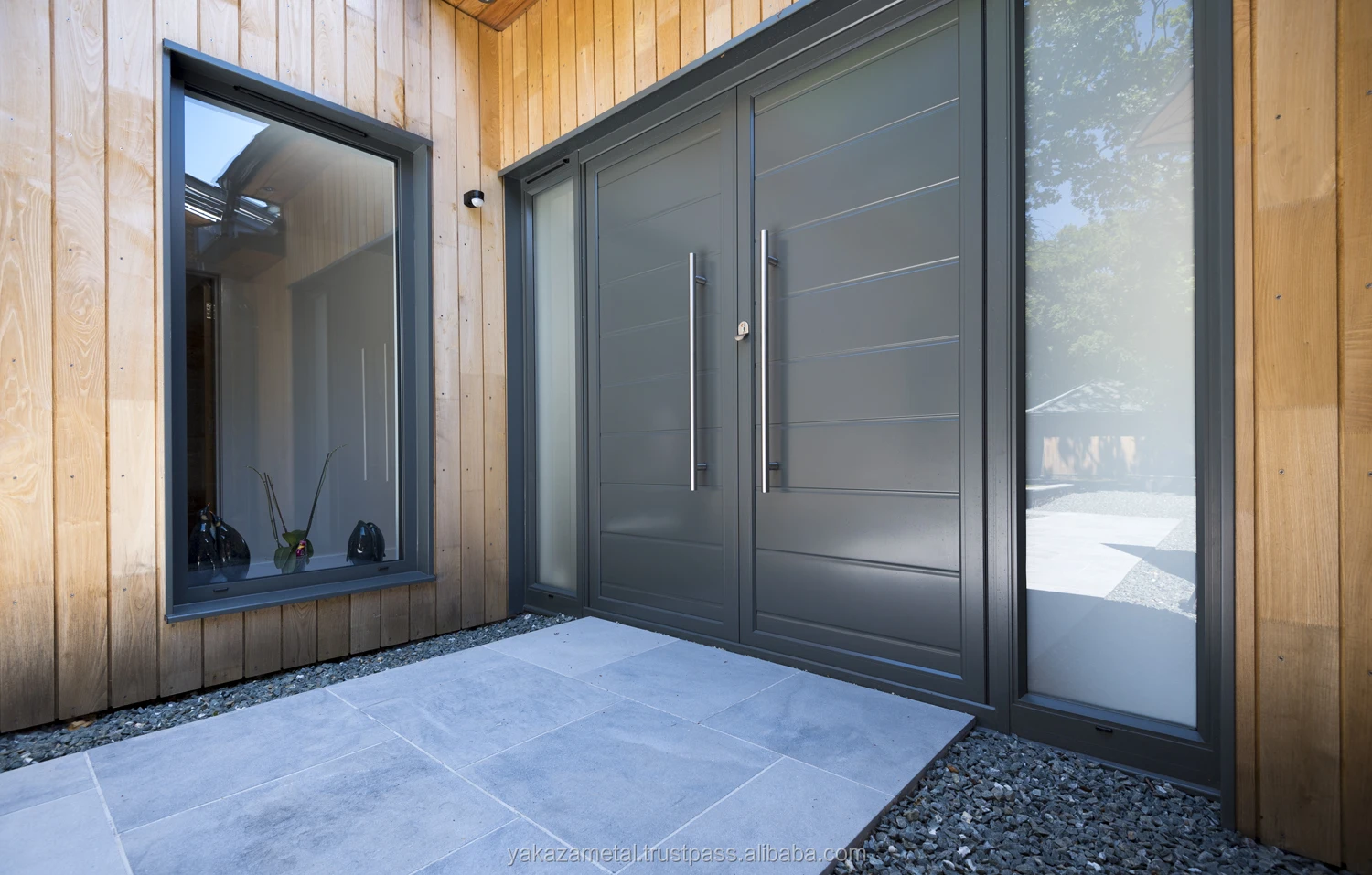 Modern Design Black Aluminium Front Doors By Aluwindoor Factory Luxury ...