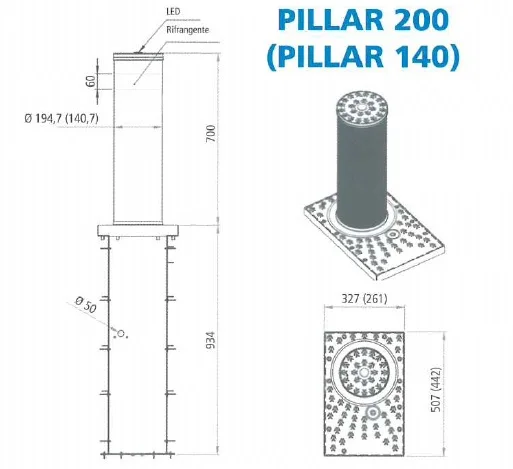 Pillar 140 Retractable Armoured Automatic Hydraulic Traffic Bollards ...