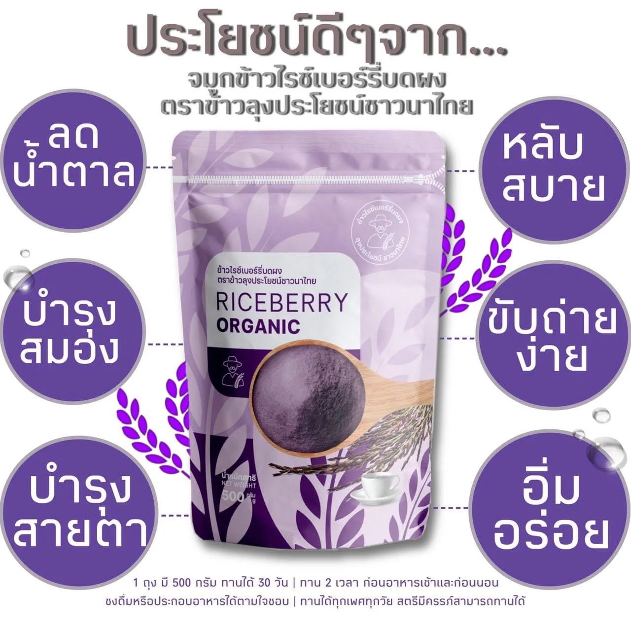 High Quantity Organic Riceberry Powder From Thailand No Sugar Vegan ...