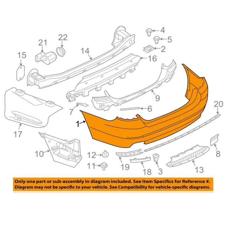 OEM 51127238522 Rear Bumper Cover Assy for BMW 5 Series