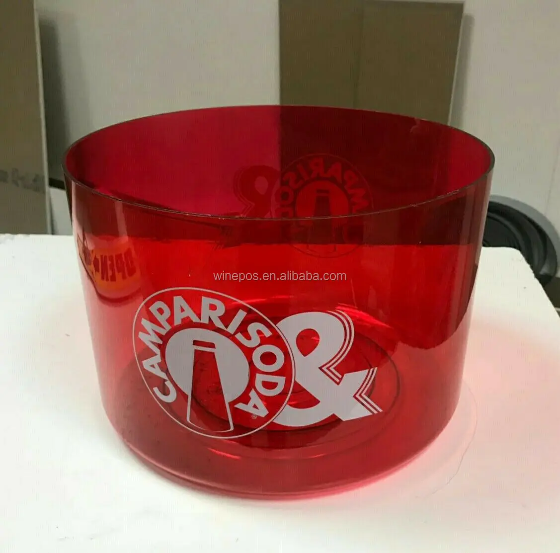 Plastic Campari Ice Bucket - Durable PS Material Bar Accessory for ...