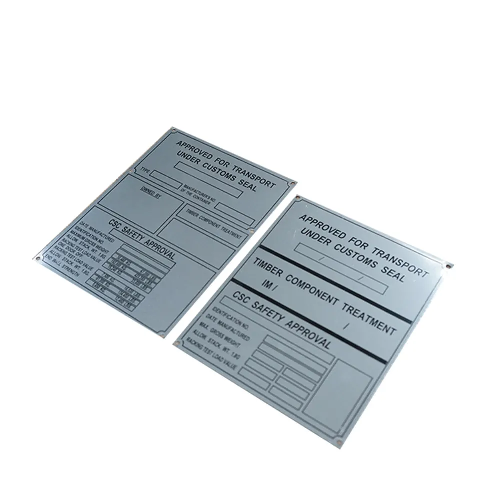 Stainless Steel ISO Shipping Container CSC Plate - HUAXING