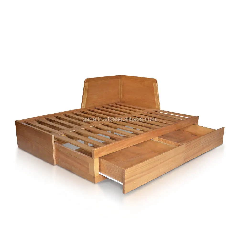 Sofa Daybed with Sliding Drawers Natural Colour PlyWood Handmade Modern ...