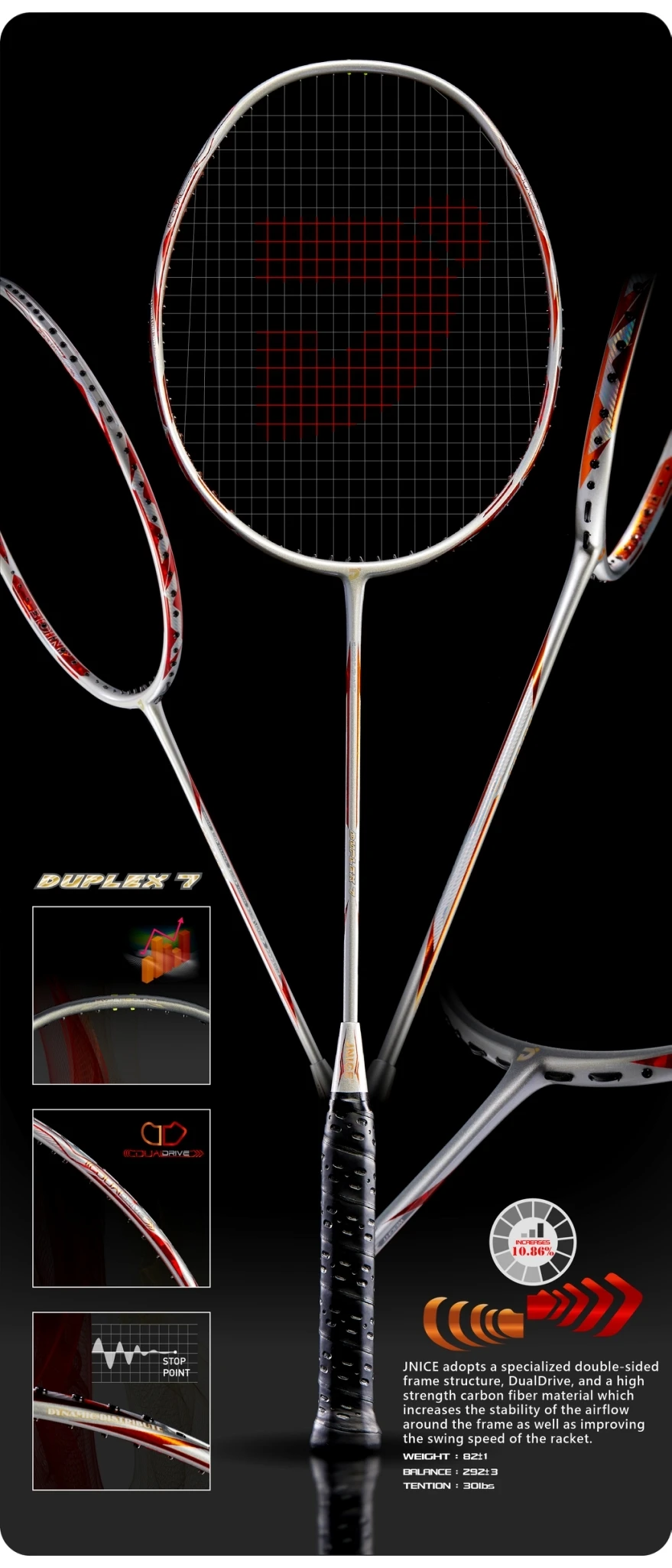 2024 Top Power and Speed 30T Carbon Fiber Badminton Racket