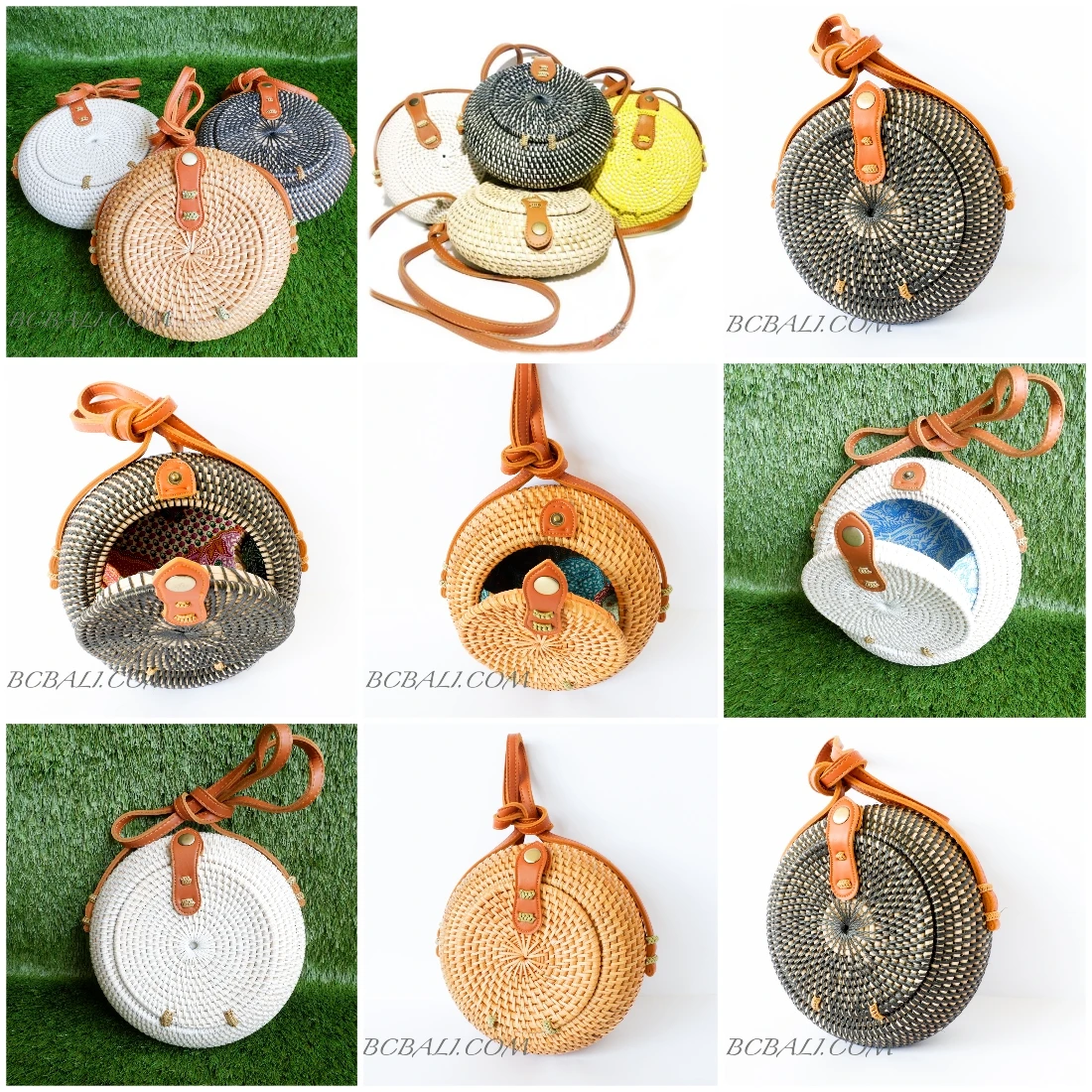 Wholesale Bali Rattan Bags Round Ball Design Sling Handmade Handwoven ...