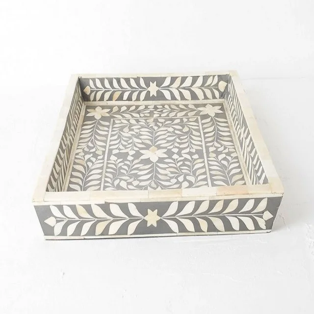 Beautiful Handmade Serving Tray Mother of Pearl and Bone Combination ...