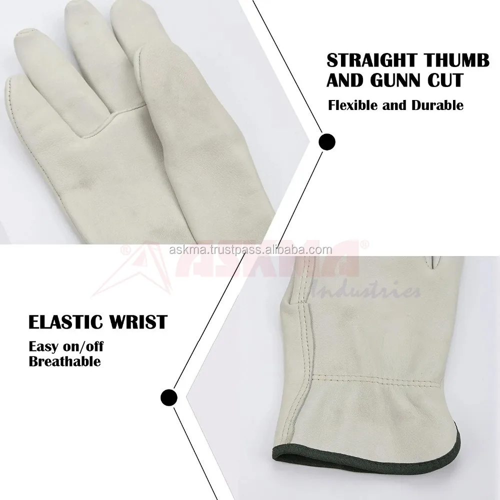 Top Grain Heavy Duty Industrial Goatskin Leather Gloves