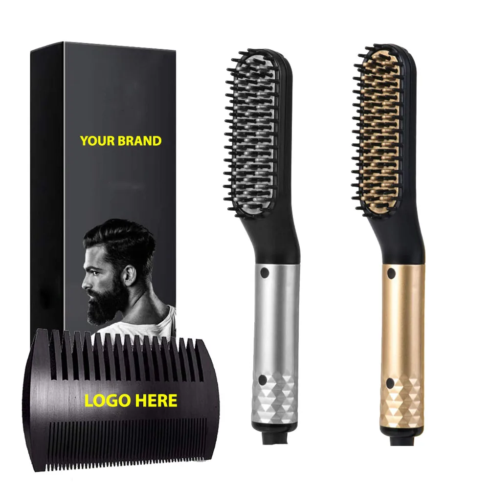 Custom Private Label Beard Straightener Comb Heated Comb Hair ...