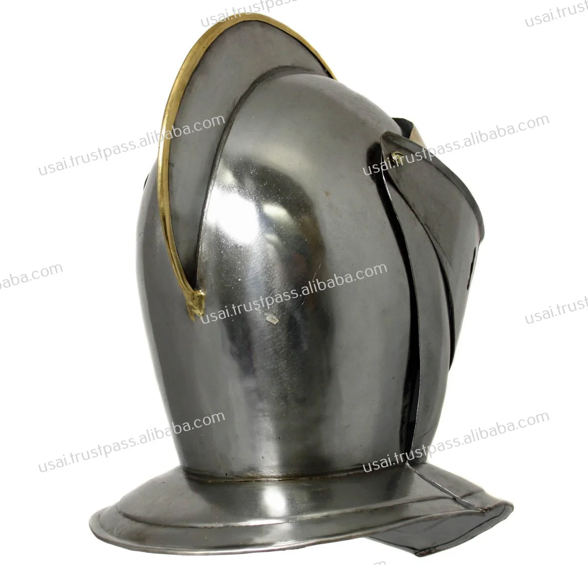 Medieval Early Renaissance Armored Gilded Knight Close Helmet Medieval ...