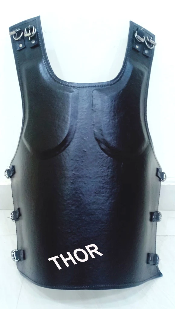 Armor Muscle Body Medieval Chest Plate Muscle Black Leather Jacket ...