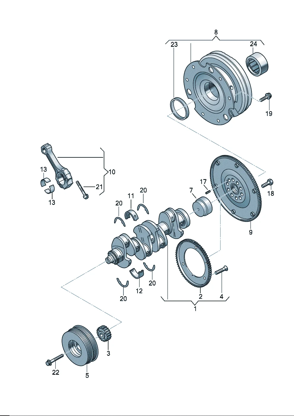 Audi A4 B8 & Q5 Dual Mass Flywheel DMF 4150343100 DIVITIAE Kit for ...
